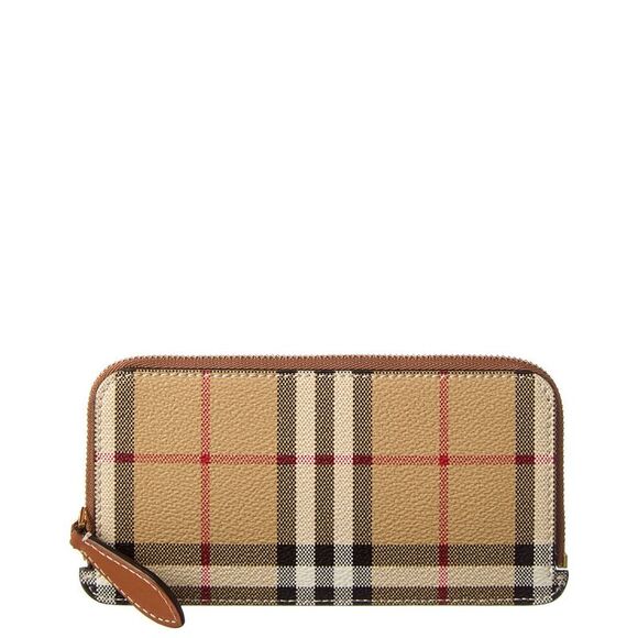 Burberry | Bags | Burberry Vintage Check Ecanvas Leather Coin Purse ...